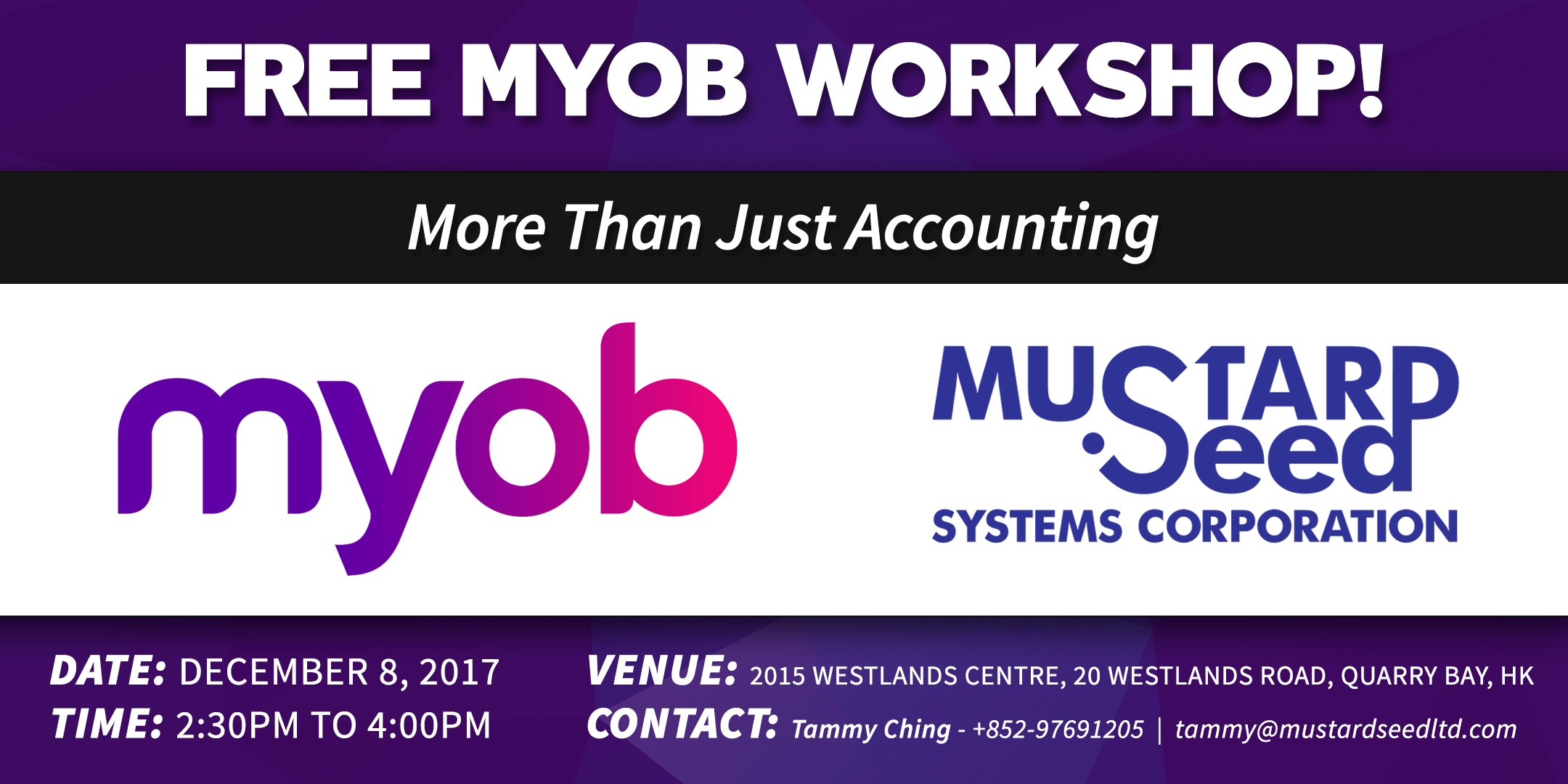 MYOB Workshop | Mustard Seed LTD | Hong Kong
